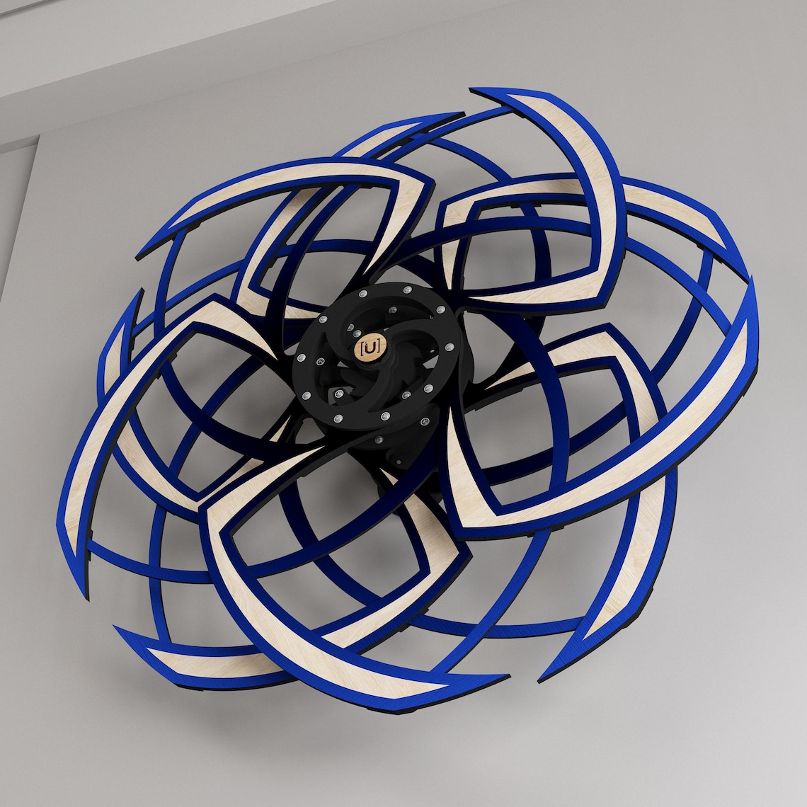 Carbon - Wooden Kinetic Wall Sculpture: Sacred Geometry, Infinity Spin ...