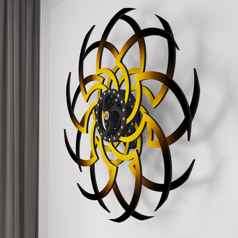 Sunflower Kinetic Wall Sculpture: Handmade Wooden Infinity Spin Art - Etsy