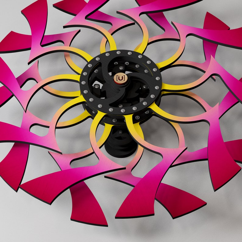 Dahlia Kinetic Wall Sculpture: Handmade Wooden Infinity Spin Art - Etsy