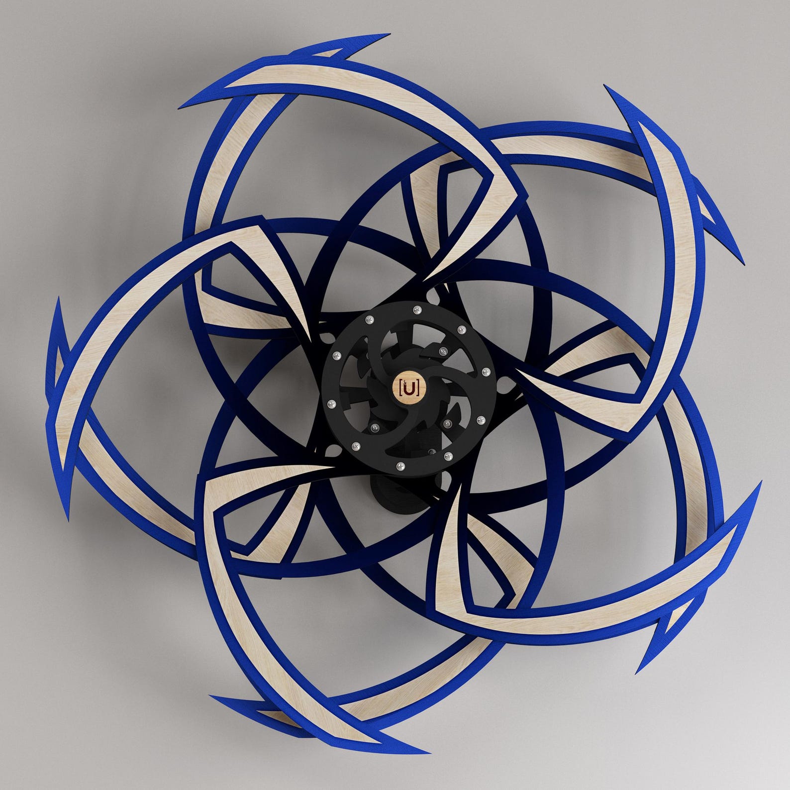 Carbon - Wooden Kinetic Wall Sculpture: Sacred Geometry, Infinity Spin ...