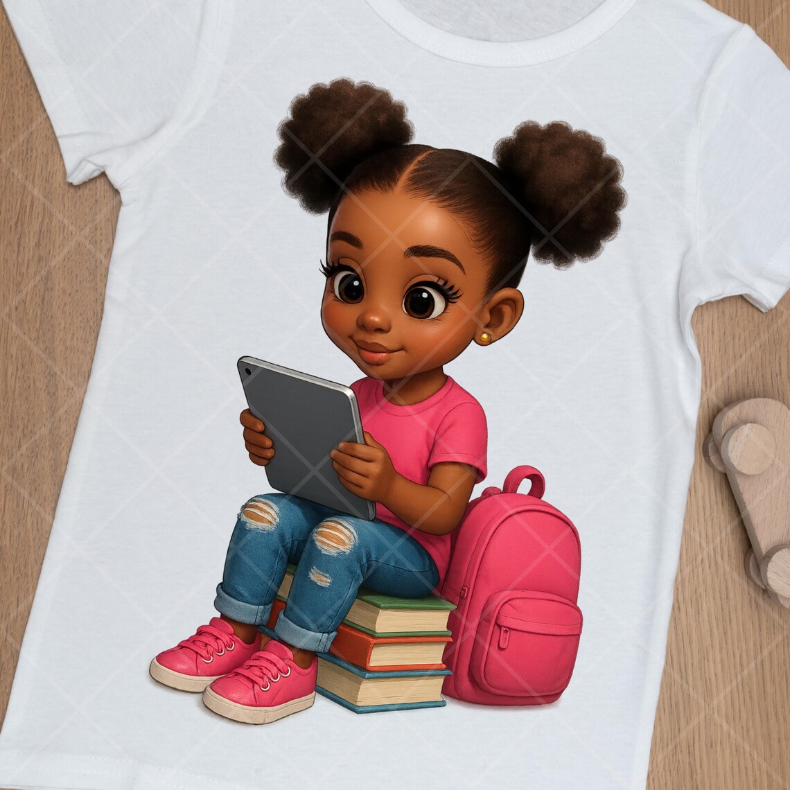 Black Kids Reading Clipart: School Boy & Girl PNG Bundle (digital ...