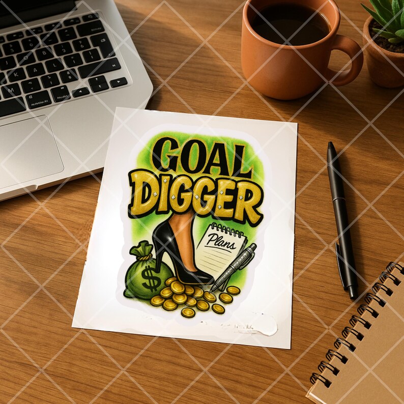 Goal Digger Graffiti PNG | Airbrush Style Digital Art for T-shirts ...