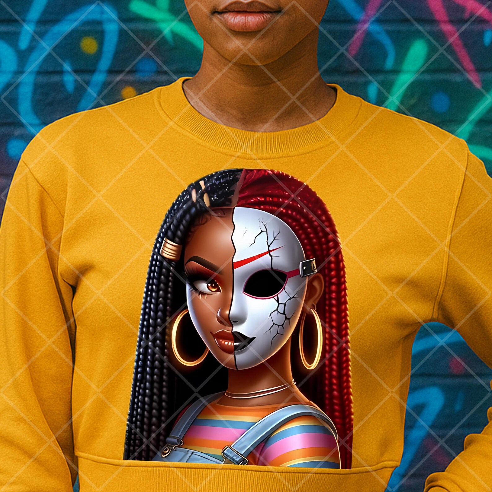 Split Glam & Horror: African American Halloween Clipart Bundle ...