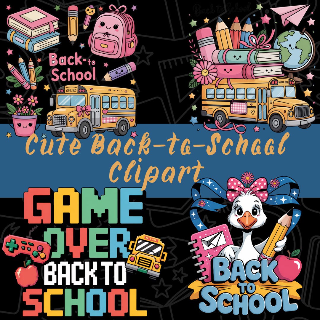 Cute Back to School Duck Clipart | Kawaii Goose With Pencil PNG ...