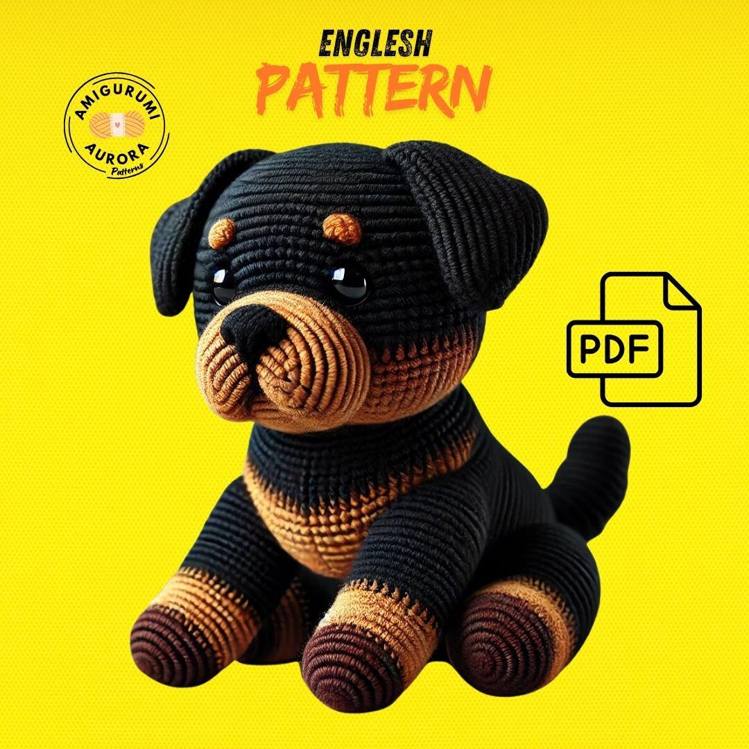 Adorable Rottweiler Amigurumi Crochet Pattern PDF - Step-by-step DIY ...