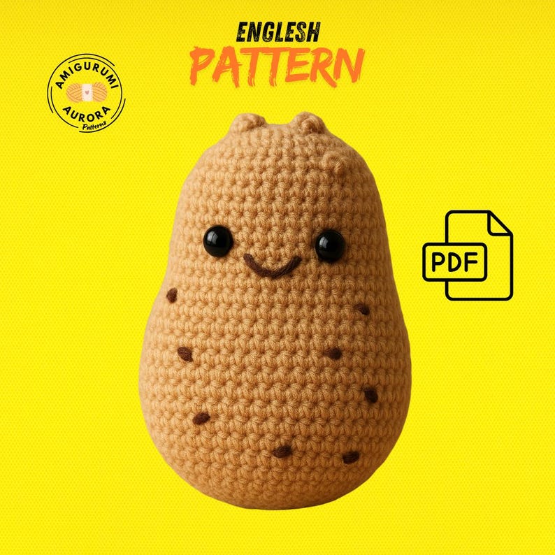 Kawaii Potato Amigurumi Crochet PDF Pattern, Cute Food Plush Toy, Easy ...
