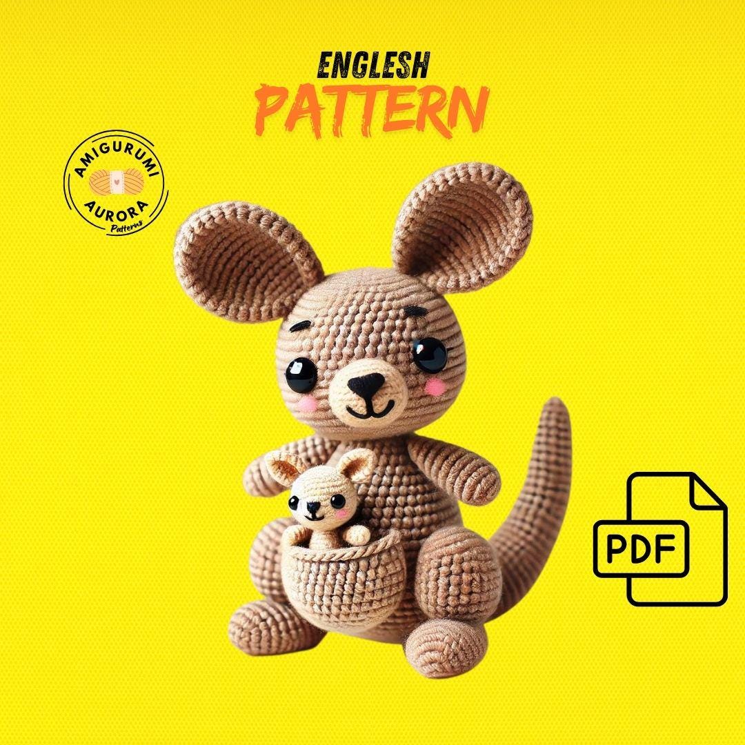 Amigurumi Kangaroo Crochet Pattern PDF – Cute Kangaroo With Baby in ...