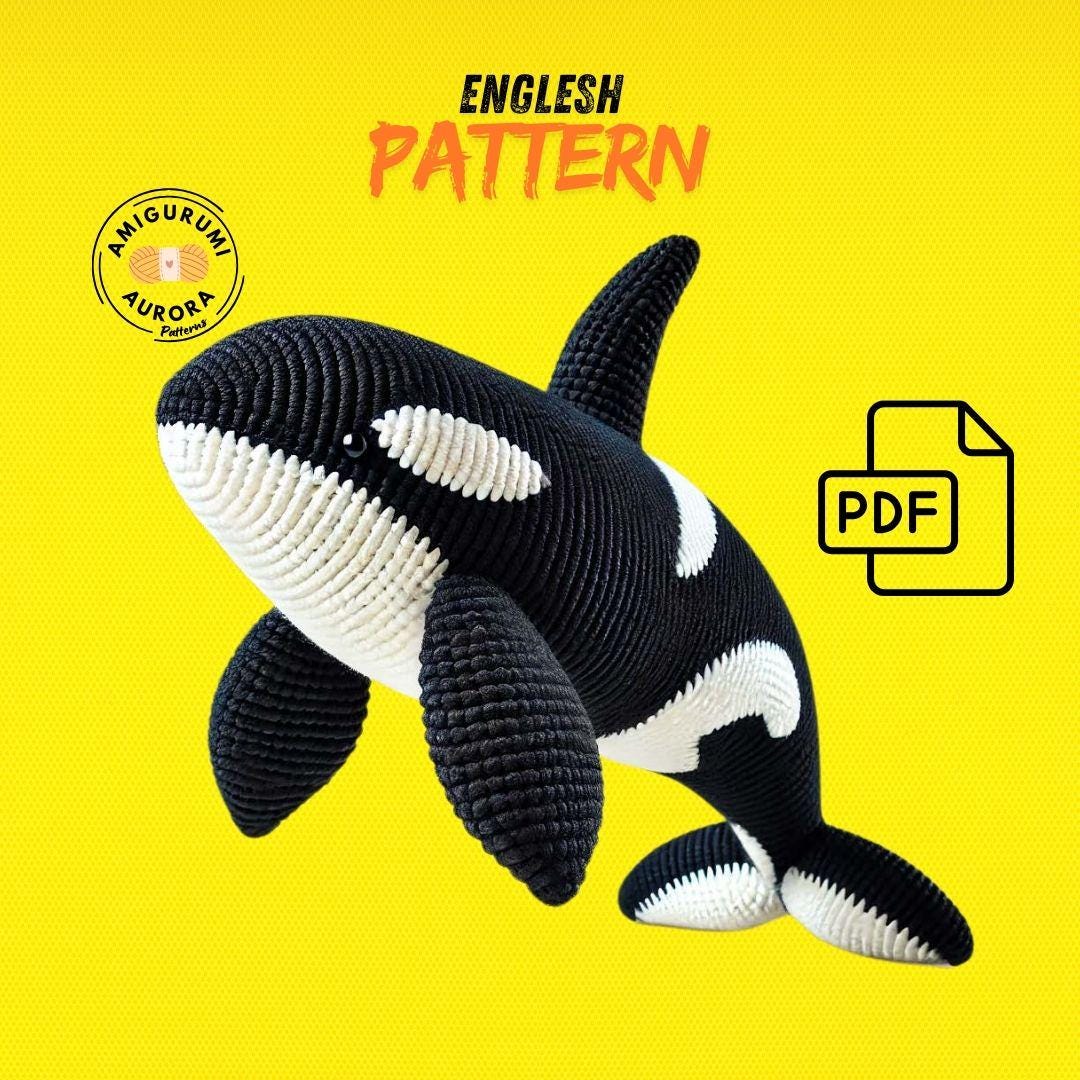 Orca Amigurumi Crochet Pattern PDF, Realistic Whale Toy, DIY Handmade ...