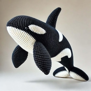 Orca Amigurumi Crochet Pattern PDF, Realistic Whale Toy, DIY Handmade ...