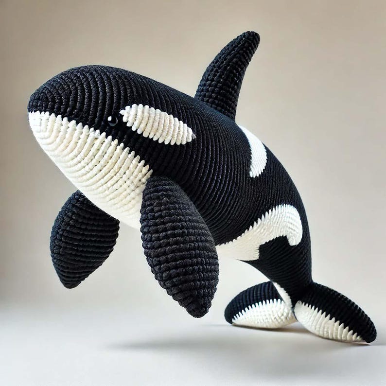 Orca Amigurumi Crochet Pattern PDF, Realistic Whale Toy, DIY Handmade ...