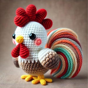Rooster Crochet Pattern PDF - Amigurumi Rooster Toy Tutorial, Cute ...