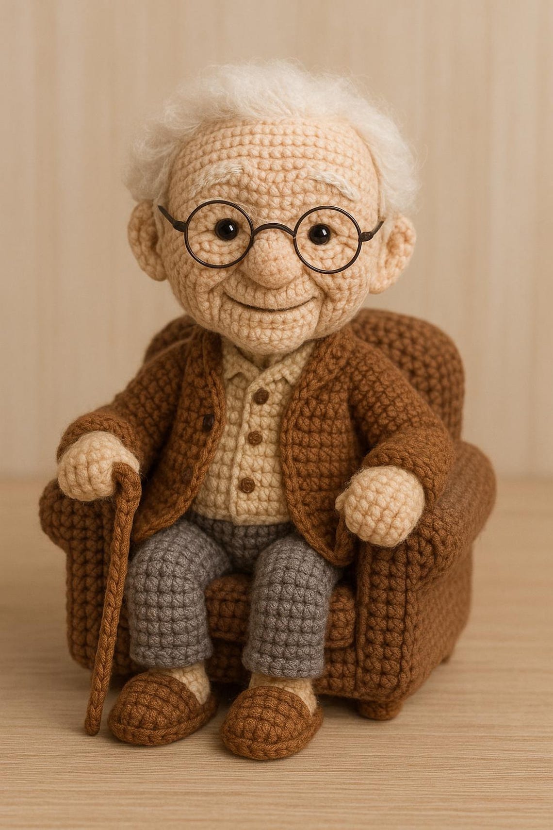Grandpa Amigurumi Crochet Pattern PDF – Elderly Man Plush With Armchair ...