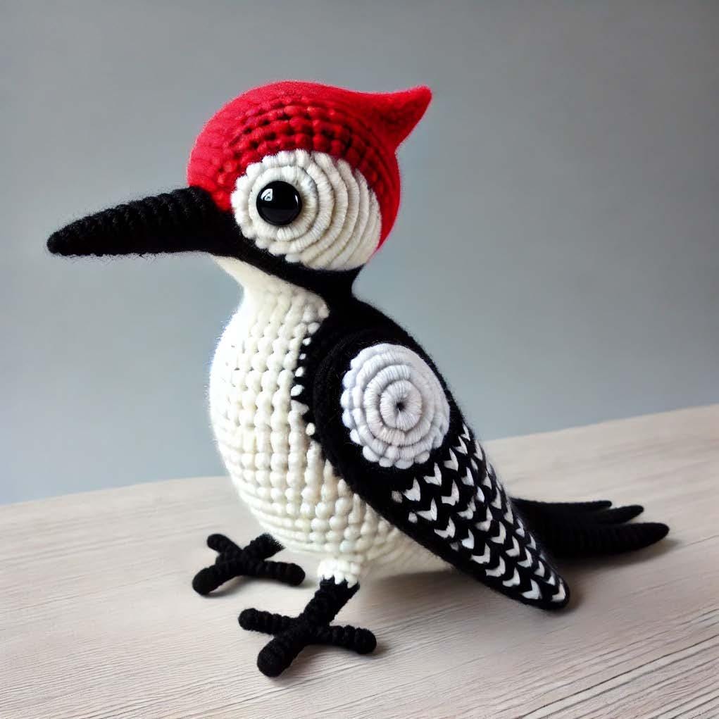 Woodpecker Amigurumi Crochet Pattern PDF, Realistic Bird Toy, DIY ...