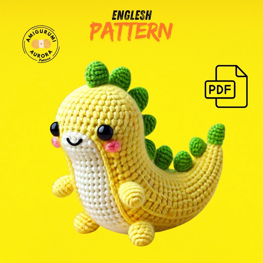 Bananasaurus Amigurumi Crochet Pattern PDF, Cute Dinosaur Banana Plush ...