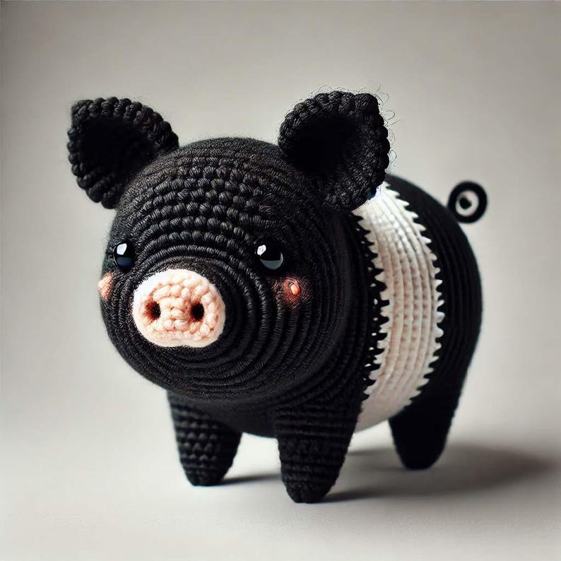 Amigurumi Hampshire Pig Crochet Pattern – Realistic DIY Pig Pattern ...