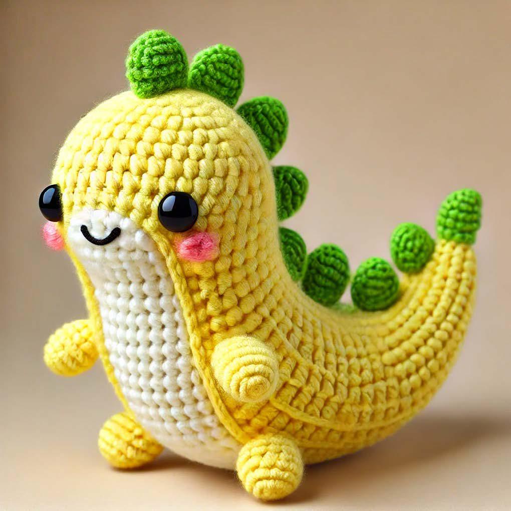 Bananasaurus Amigurumi Crochet Pattern PDF, Cute Dinosaur Banana Plush ...