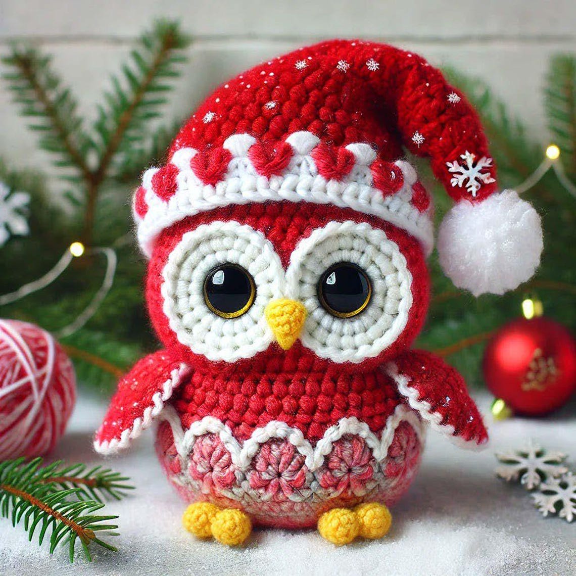 Amigurumi Christmas Owl Crochet Pattern PDF in English Festive Owl ...