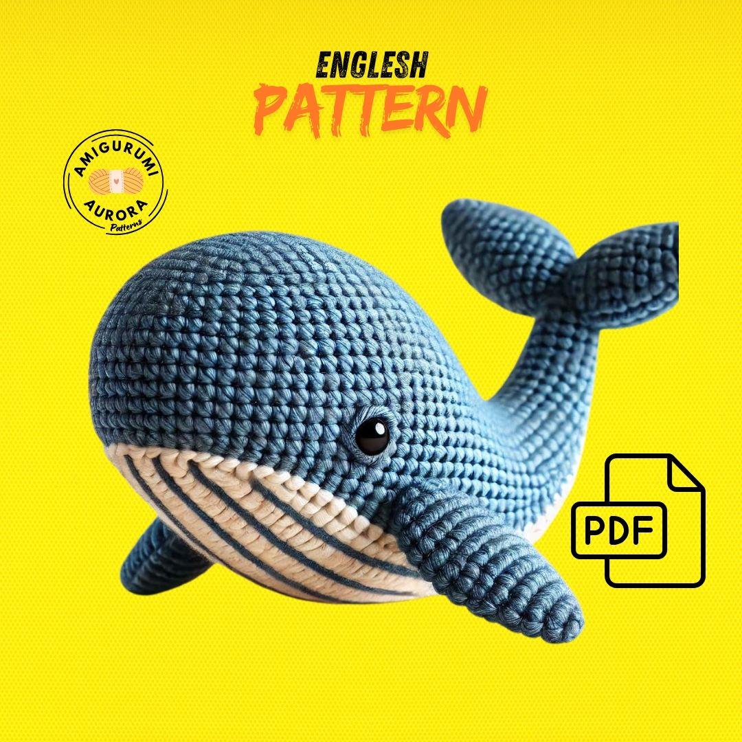 Whale Amigurumi Crochet Pattern PDF, Realistic Sea Animal Toy, DIY ...