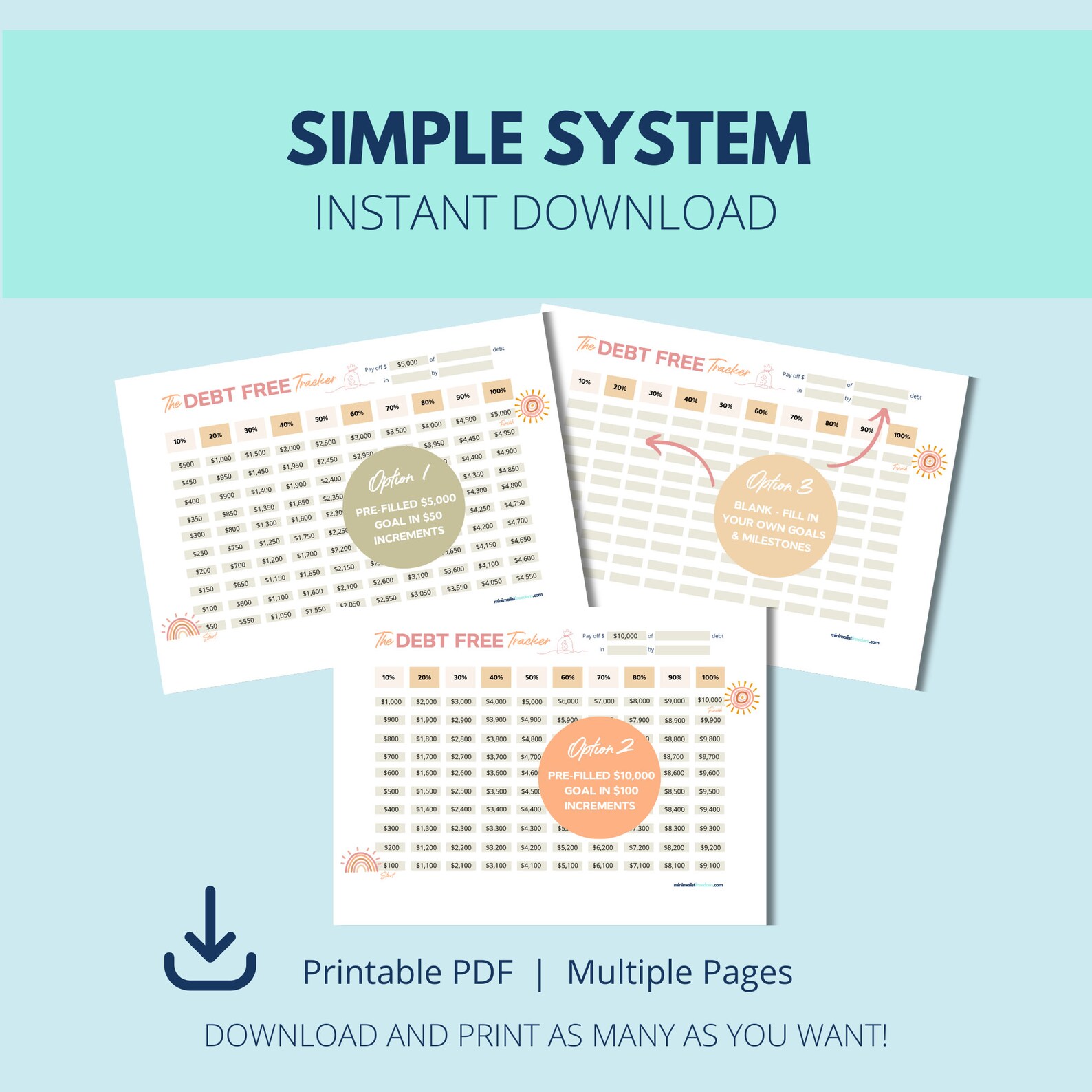 Debt Payoff Tracker, Debt Free Tracker, Debt Tracker Digital, Printable ...