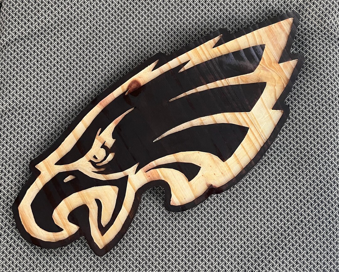 Philadelphia Eagles 3-D Logo Wood Sign Sealed Natural Wood Finish ...