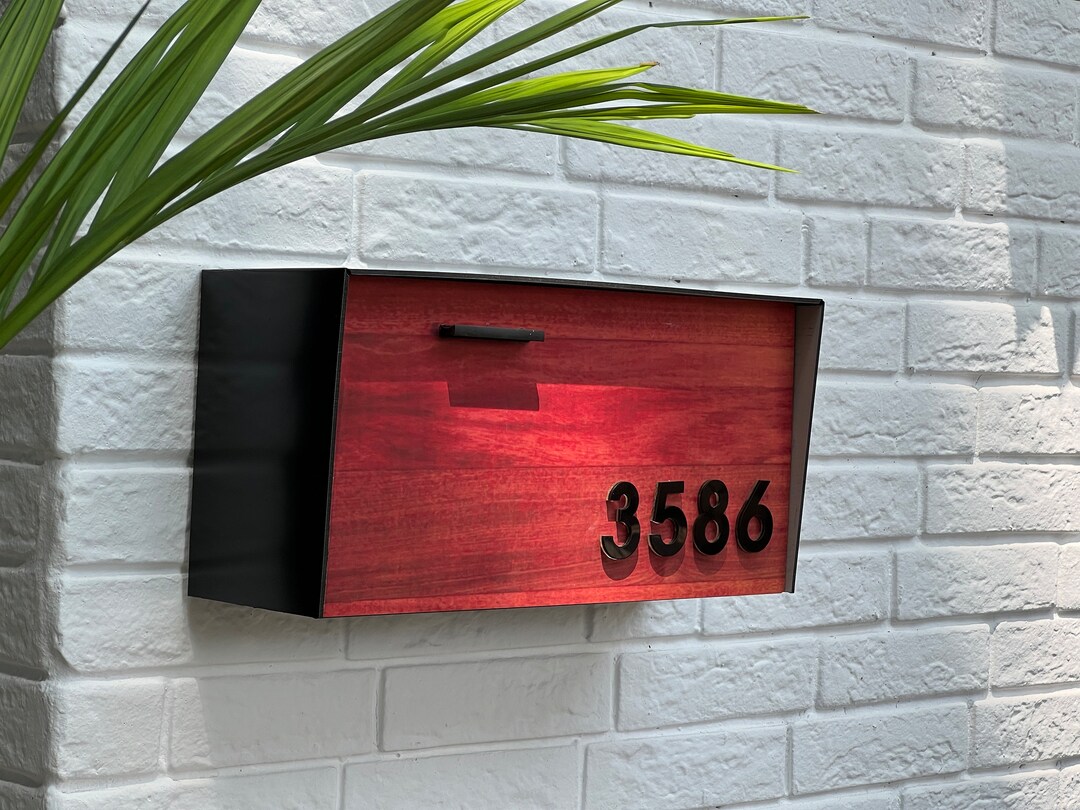 Wall Mounted Mailbox, Custom Mailbox, Aluminum Body and Black Acrylic ...