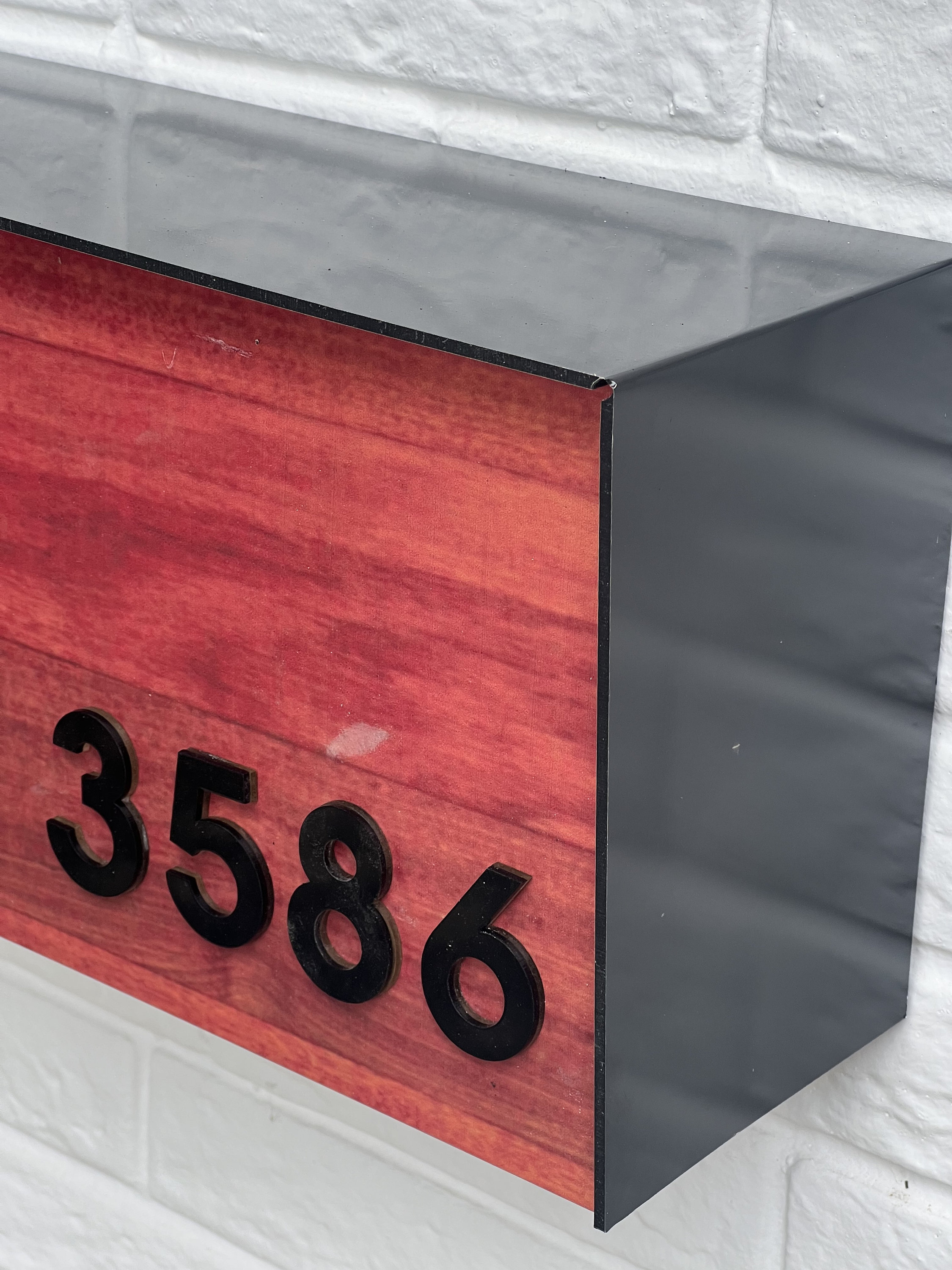 Wall Mounted Mailbox, Custom Mailbox, Aluminum Body and Black Acrylic ...