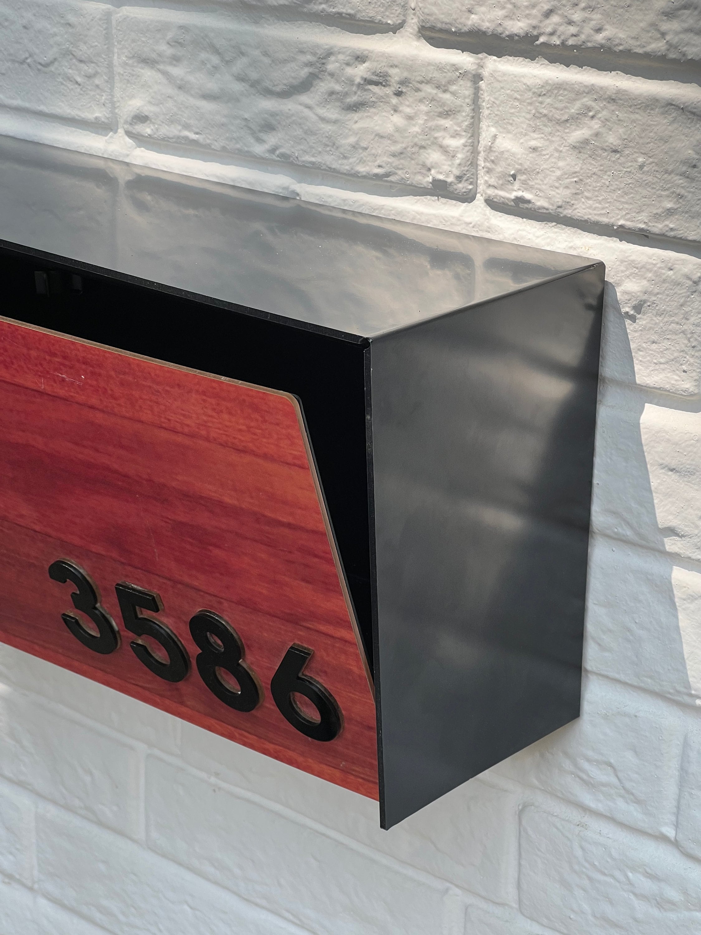 Wall Mounted Mailbox, Custom Mailbox, Aluminum Body and Black Acrylic ...