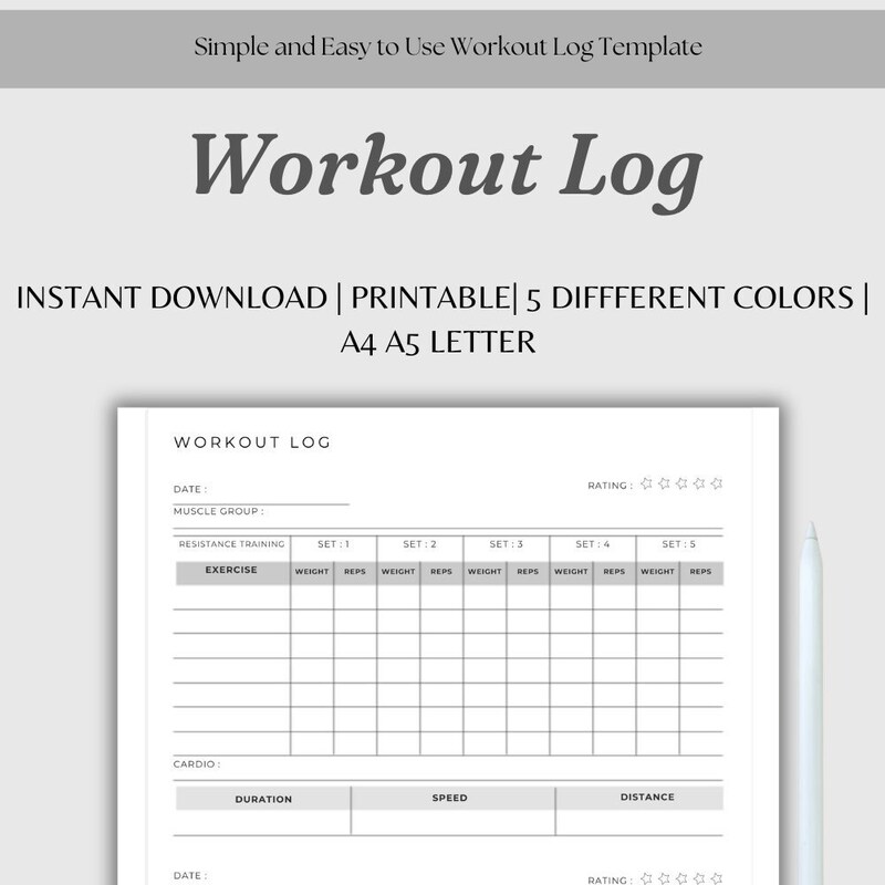 Workout Log - Etsy