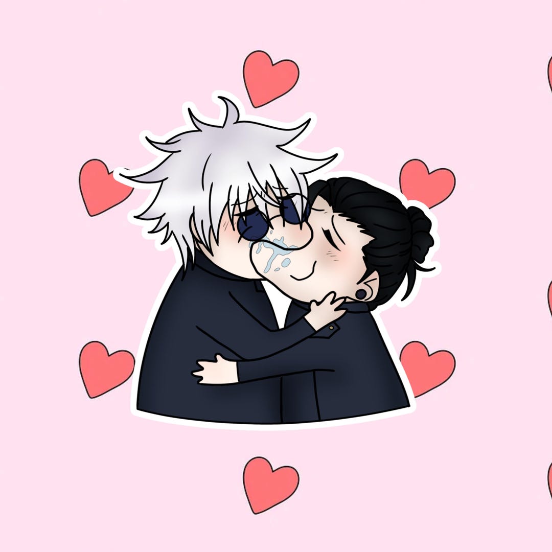 Gojo X Geto Sloppy Makeout Meme Button Etsy