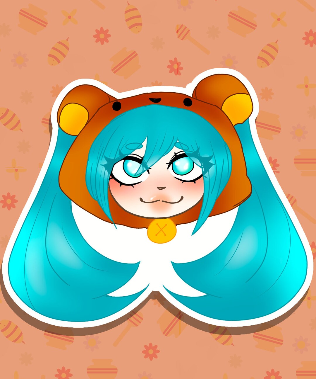 Miku Bear Vocaloid Hatsune Miku Sticker - Etsy