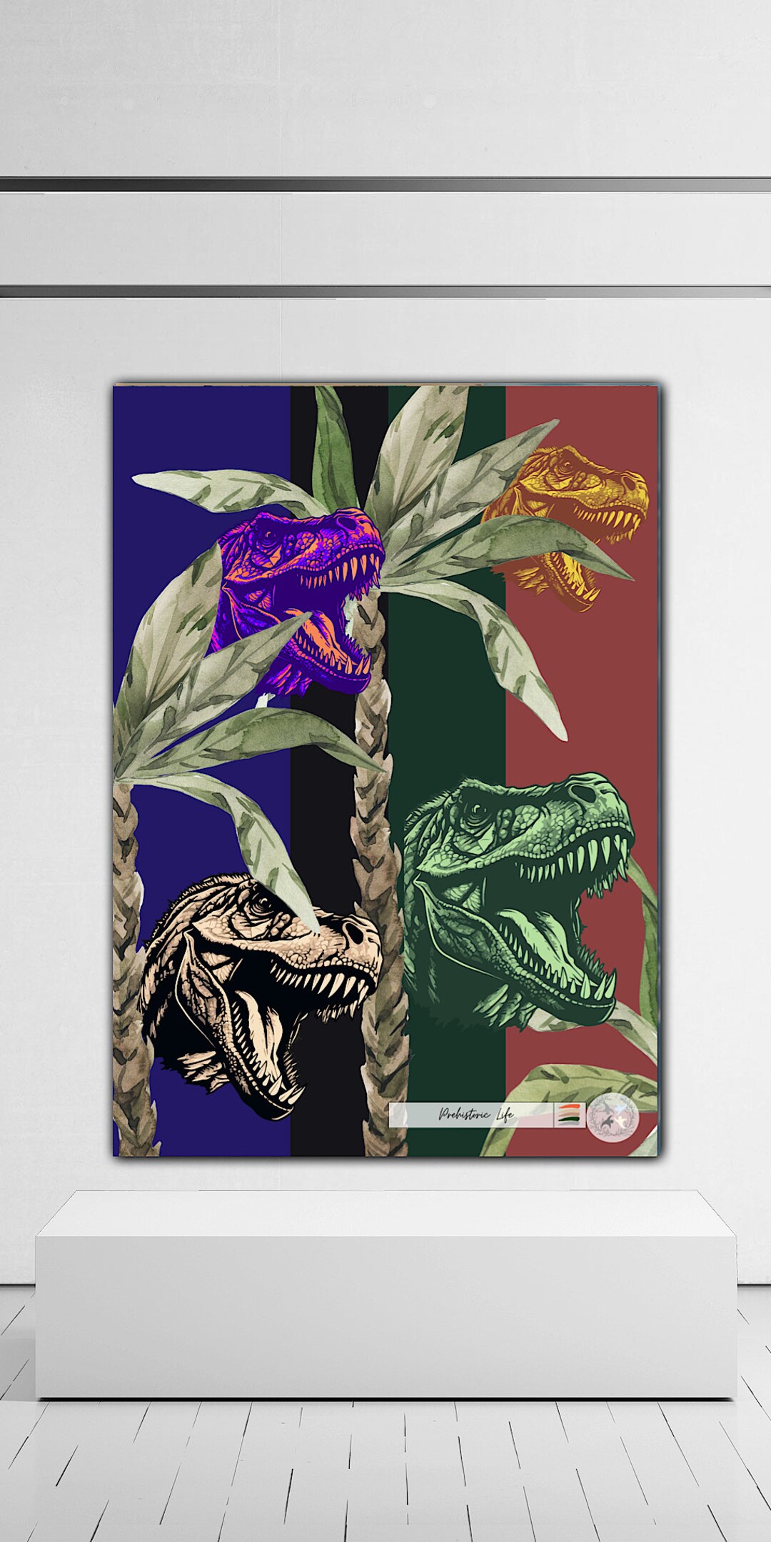 Tyrannosaurus Rex Dinosaur Poster Print, T Rex Prehistoric Jungle Wall ...