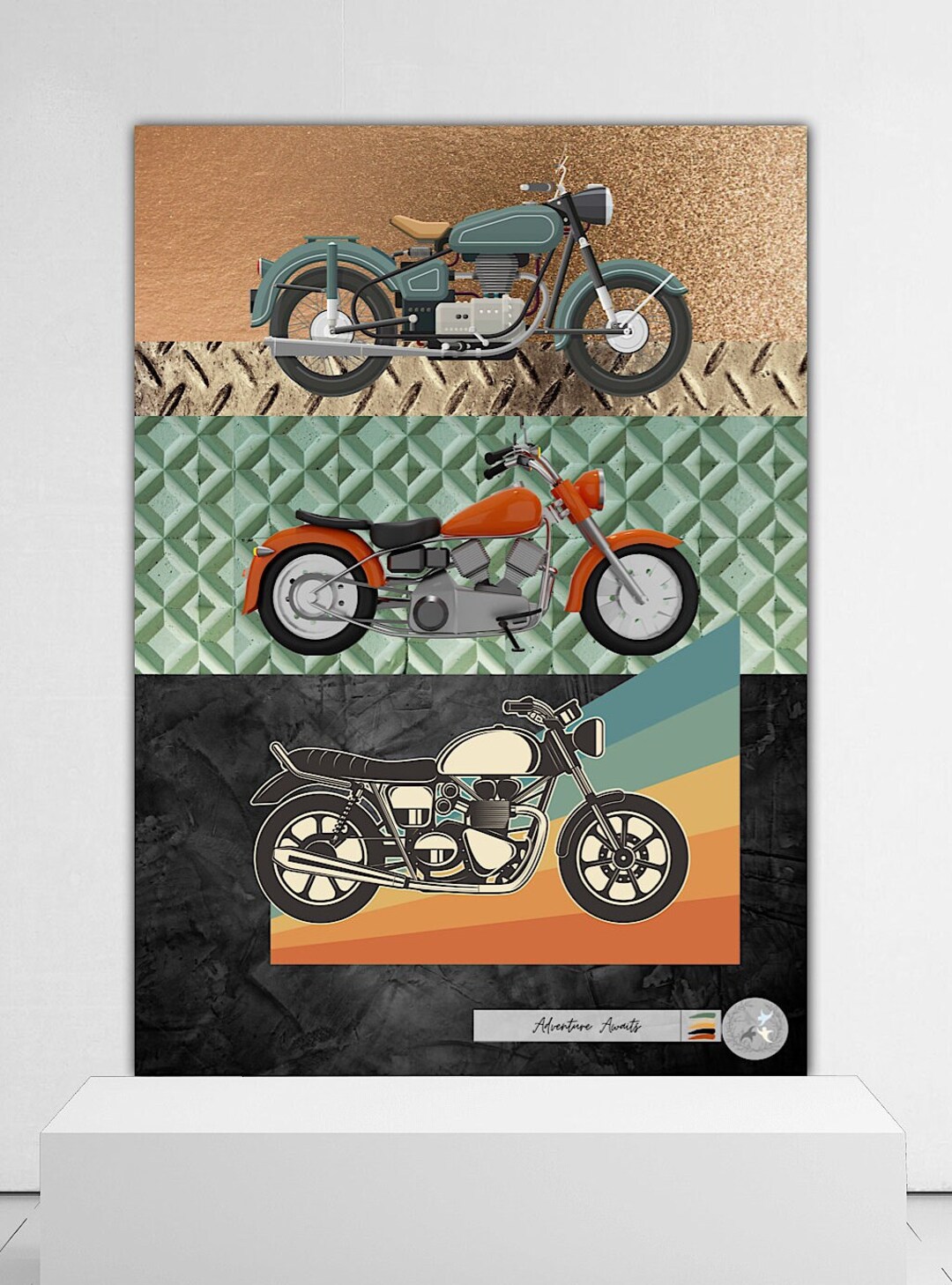 Retro Wall Art Vintage Motorbike Poster Print - Etsy