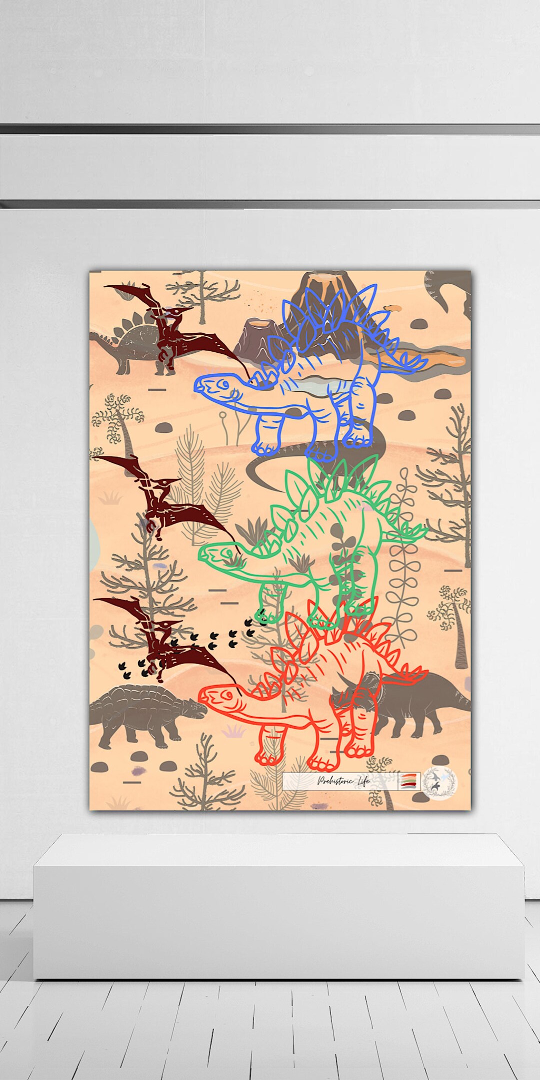 Prehistoric Dinosaur Poster Print Stegosaurus - Etsy