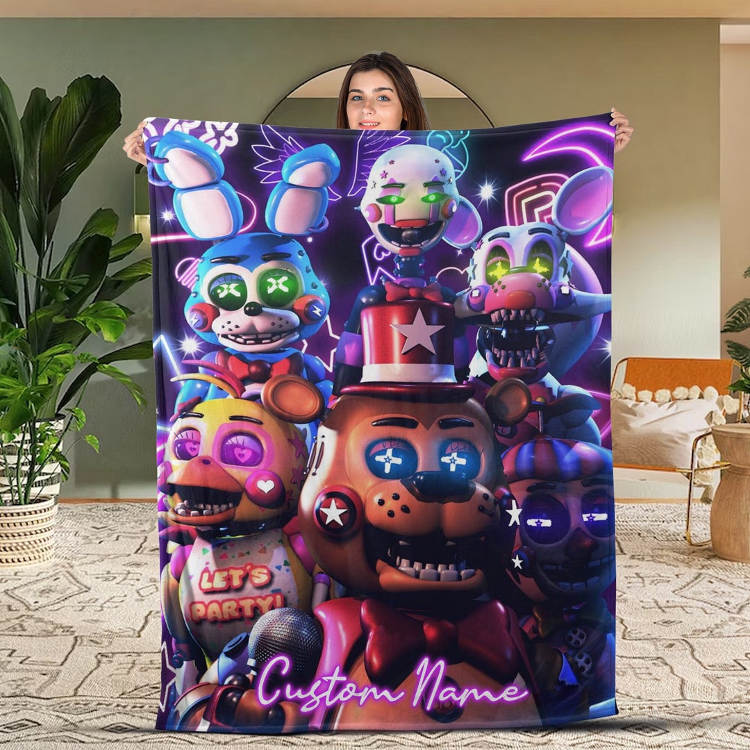 Five Nights Freddy FNAF Blanket Custom Name Blanket - Etsy Five Nights Freddy FNAF Blanket Custom Name Blanket - Etsy
