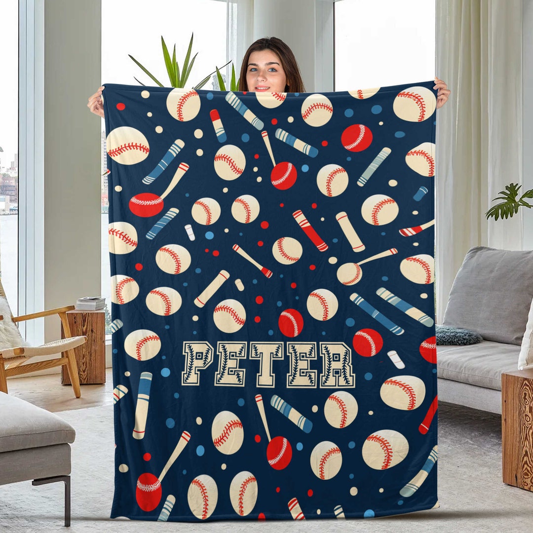 Personalized Baseball Blanket Sports Giftbaseball Blanket - Etsy