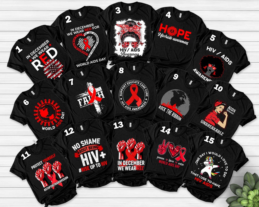 We Wear Red for Aids Awareness Shirt HIV Warrior Shirt Red - Etsy