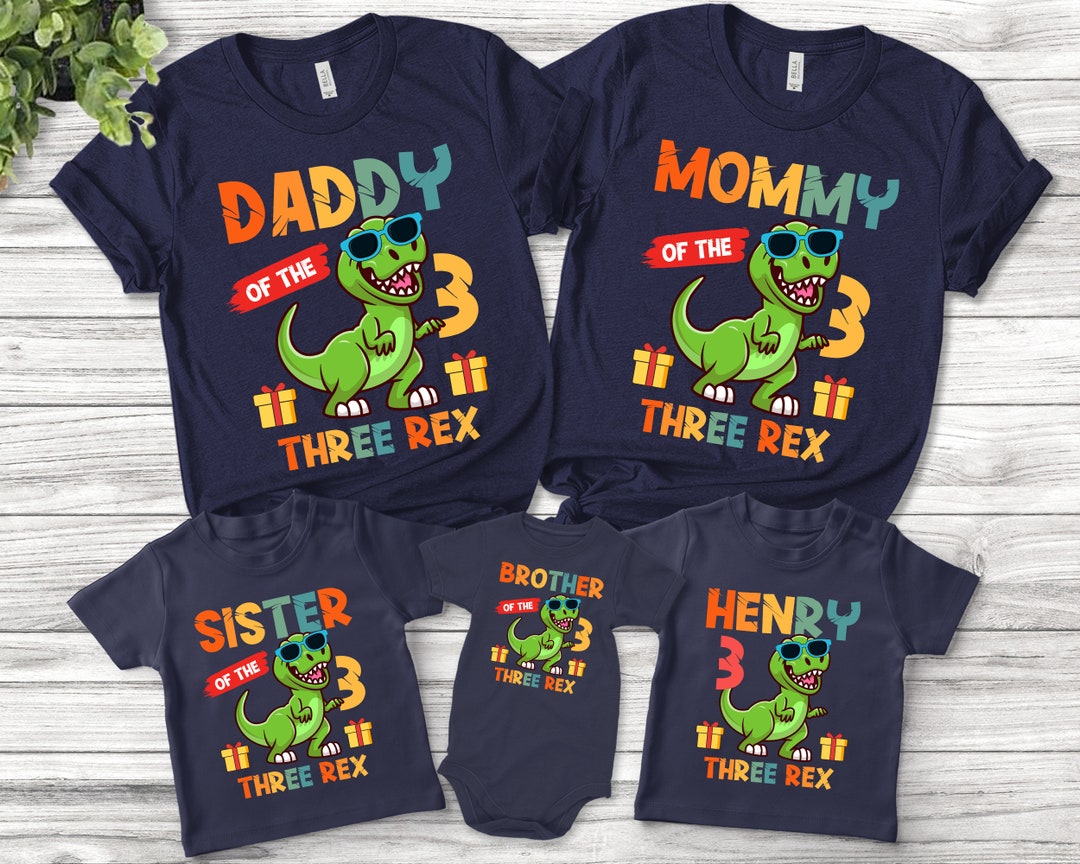 Three Rex 3 Rex Dinosaur Birthday Shirt 3 Rex Birthday Tee - Etsy
