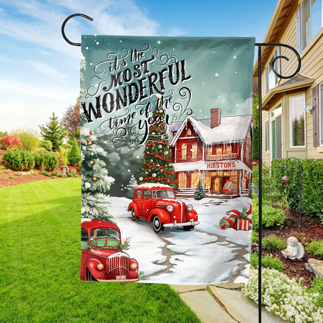 Christmas Garden Decor Personalized Christmas Yard Flag Red - Etsy
