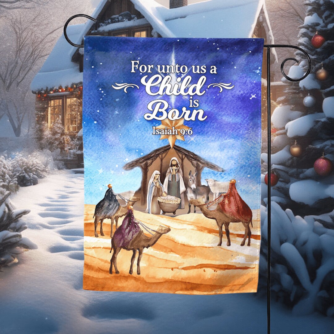 Holy Nativity Joy to the World Garden Flag Nativity Flag - Etsy
