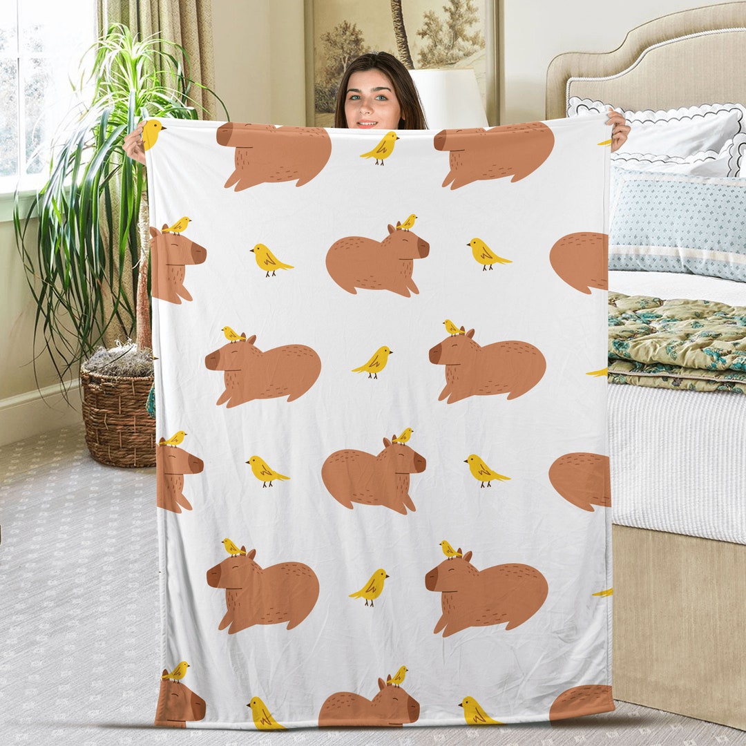 Cute Capybara Fleece Blanket Capybara Plush Velveteen Cozy - Etsy