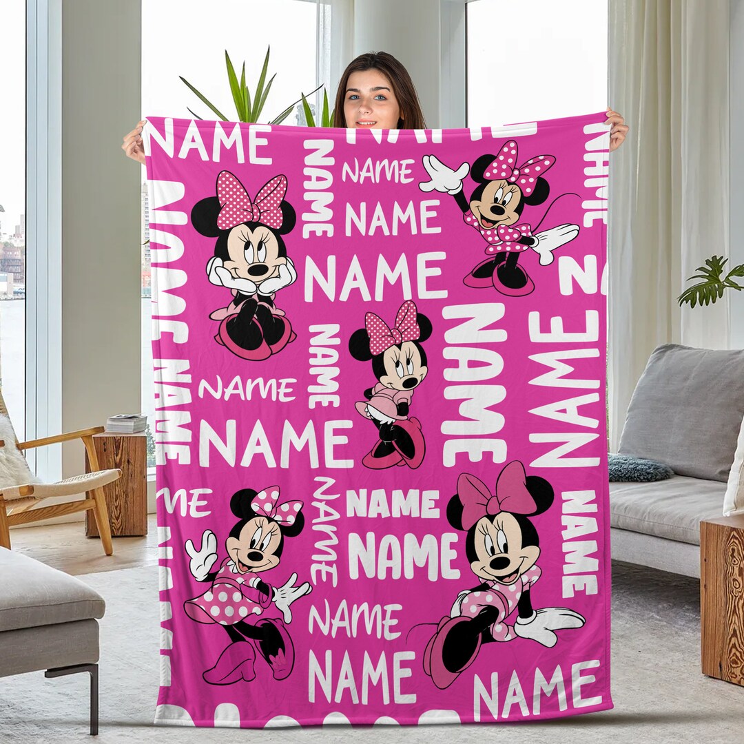 Personalized Name Disney Minnie Blanket Cute Minnie Blanket - Etsy
