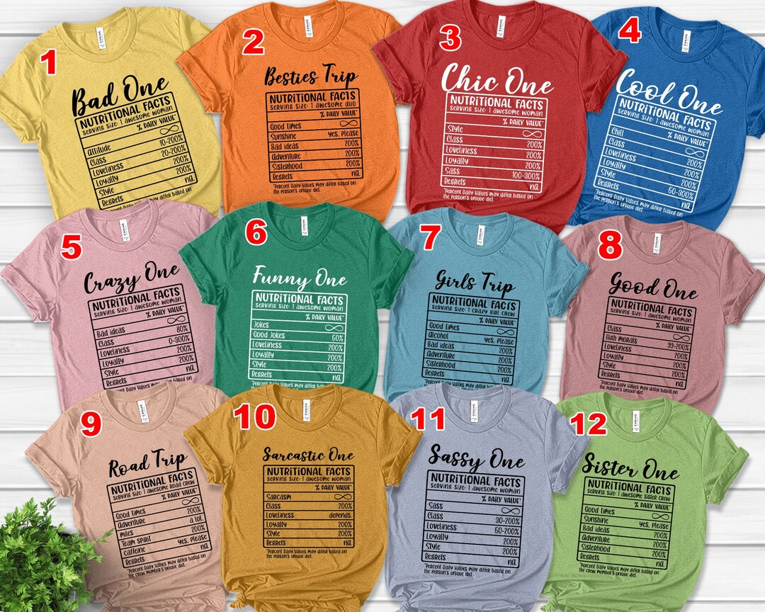 Funny Group Travel Shirt Girls Trip Nutritional Facts - Etsy Canada