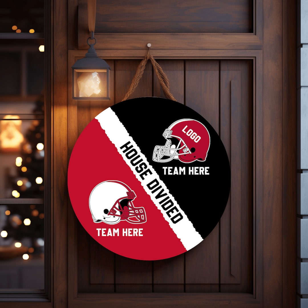 Personalized Divided Football Team Door Sign House Divided - Etsy