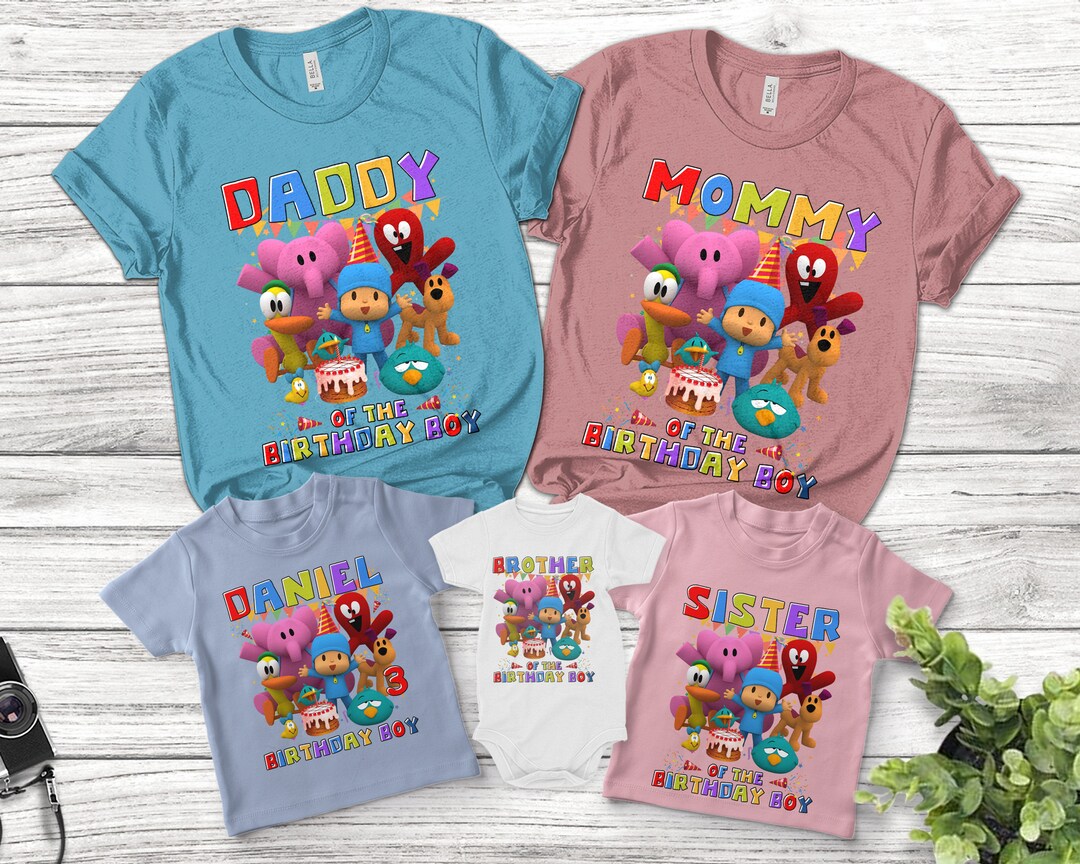 Personalized Pocoyo Family Shirt Cartoon Birthday Boy Shirt - Etsy