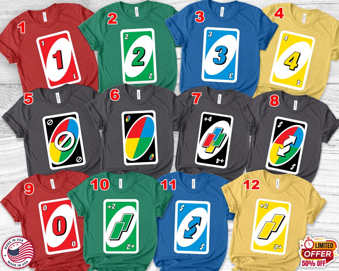 Uno Card Matching Family Shirts Uno Card Matching T-shirt - Etsy