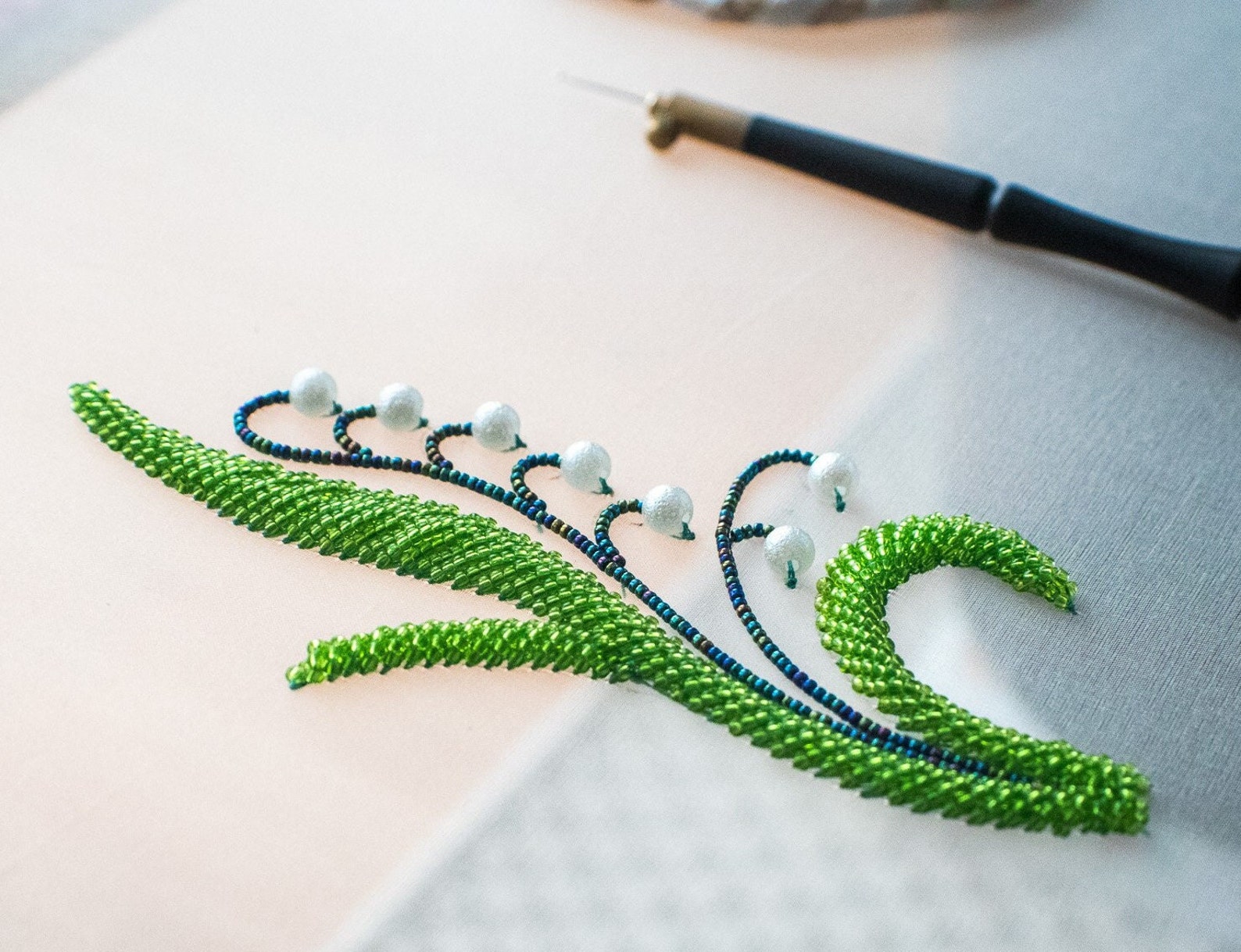 Design 04 - Lily of the Valley - Tambour Embroidery Pattern - Beginner ...