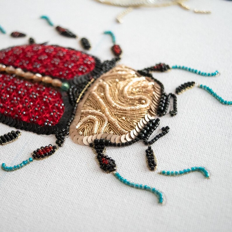 Red Beetle. Handmade Embroidery Design With Step-by-step Instructions ...