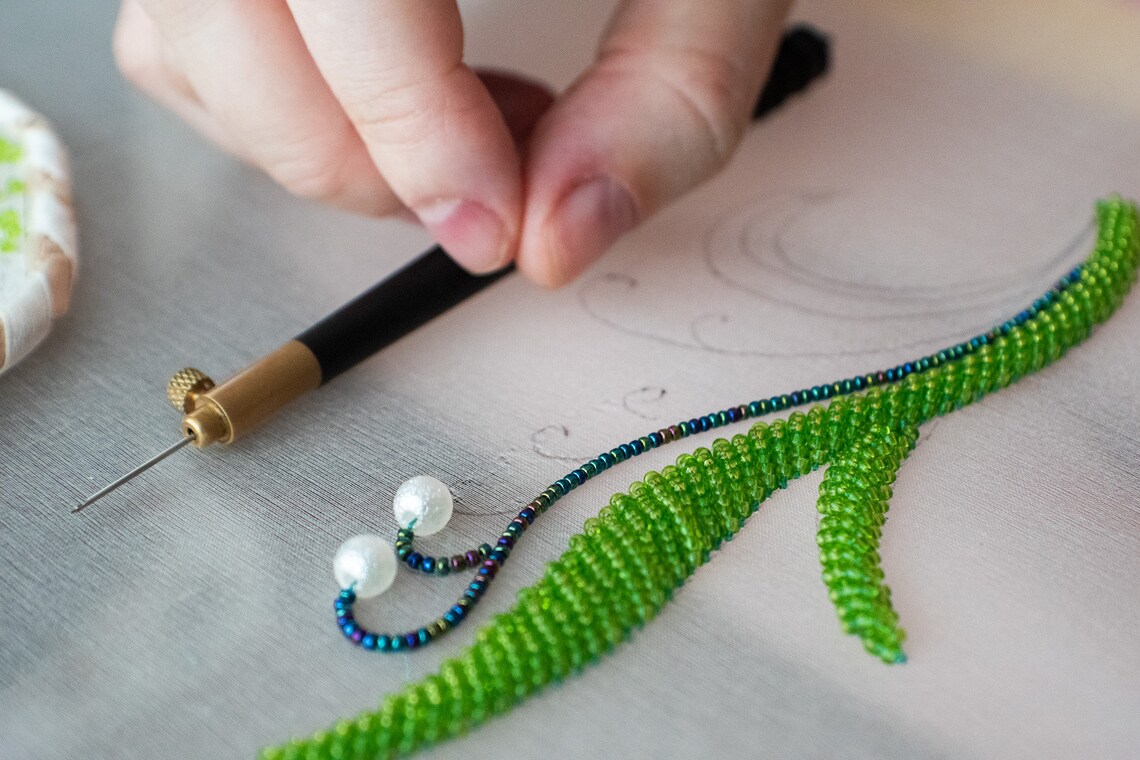 Design 04 Lily of the Valley Tambour Embroidery Pattern Beginner ...