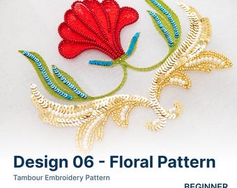 Design 02 - Tambour Embroidery Pattern - Beginner Level - Etsy