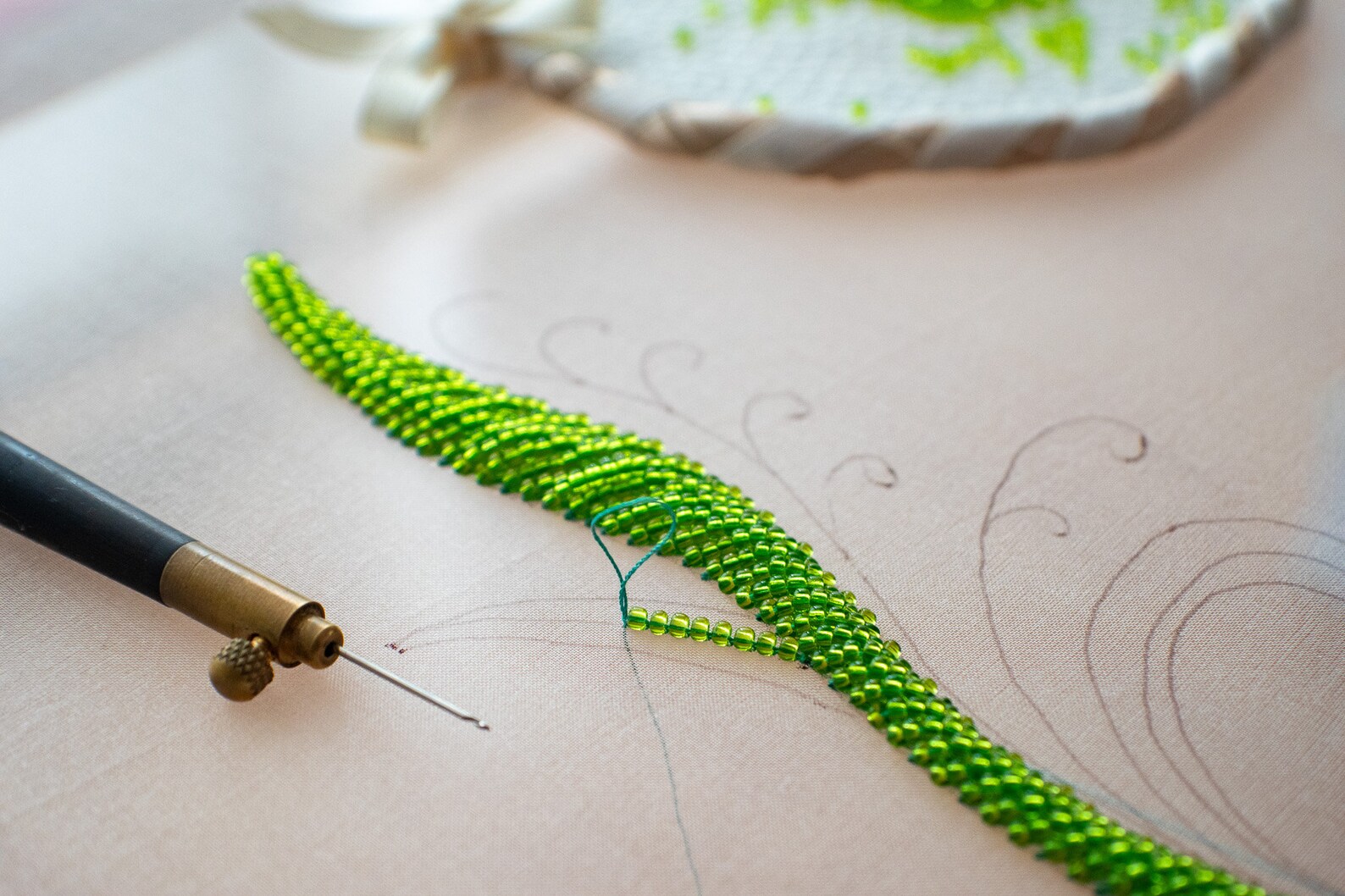 Design 04 Lily of the Valley Tambour Embroidery Pattern Beginner ...